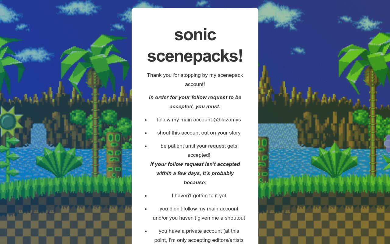 Sonic Scenepacks!